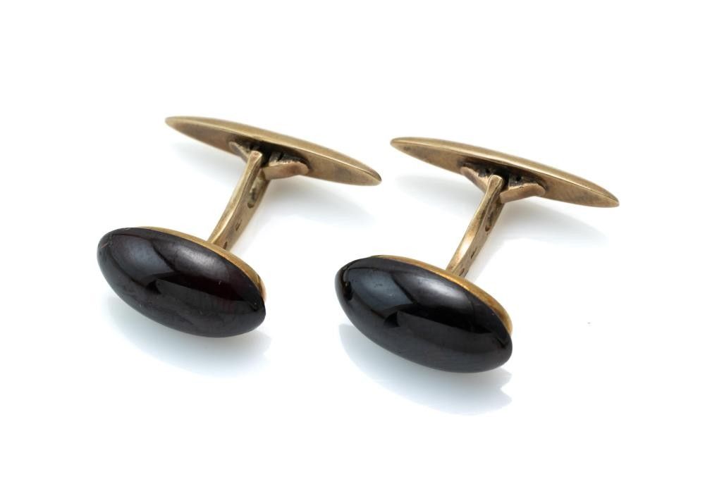 Vintage Dutch 14ct Gold Garnet Cufflinks with Dutch Hallmarks ...