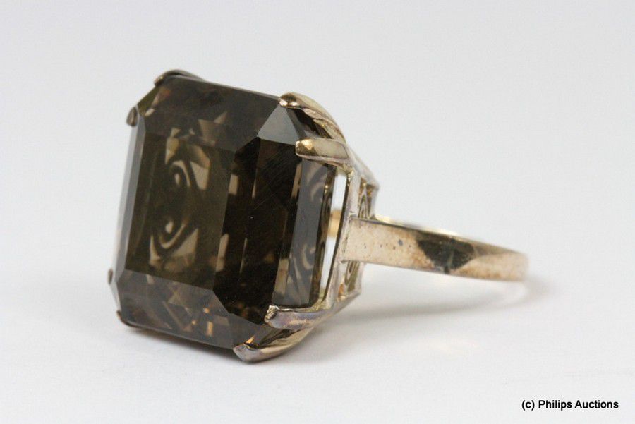 Vintage Smoky Quartz Gold Ring - Rings - Jewellery