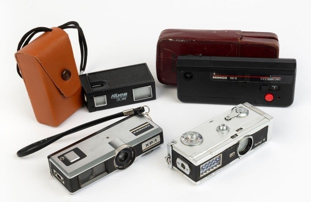 Vintage Miniature Camera Collection: Rollei, Minox, Hanimex, Kiev ...