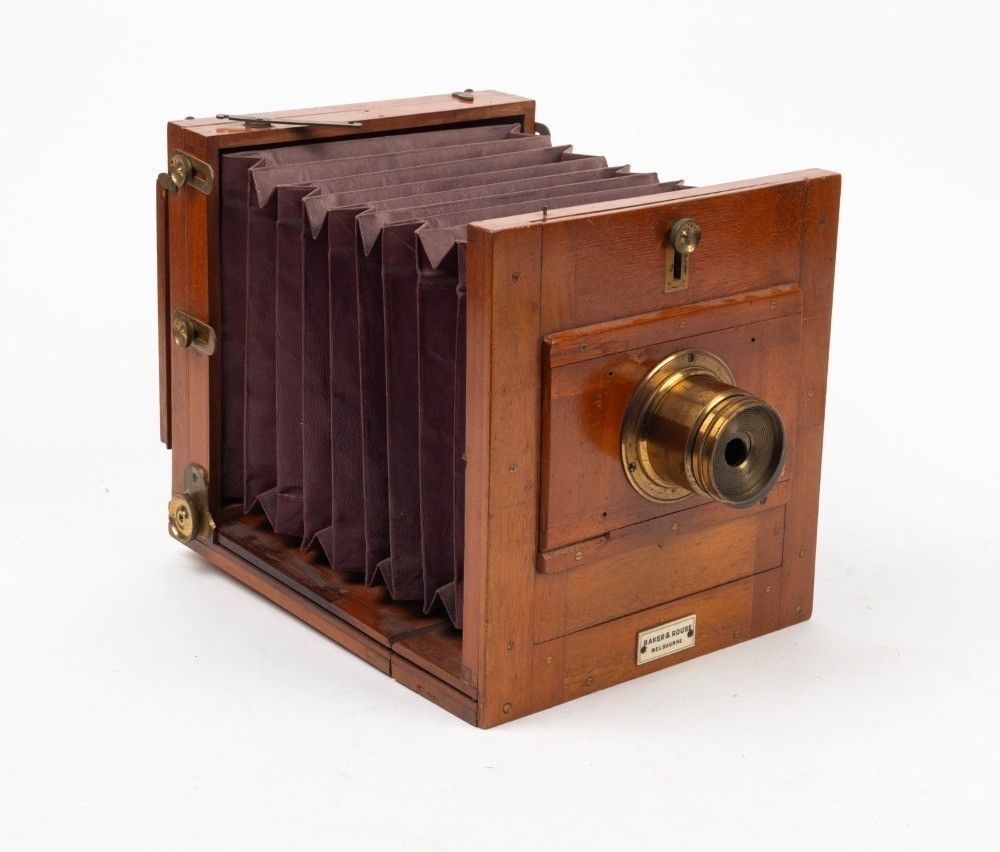 Vintage Tailboard Camera with Baker & Rouse Melbourne Retailer Plate ...