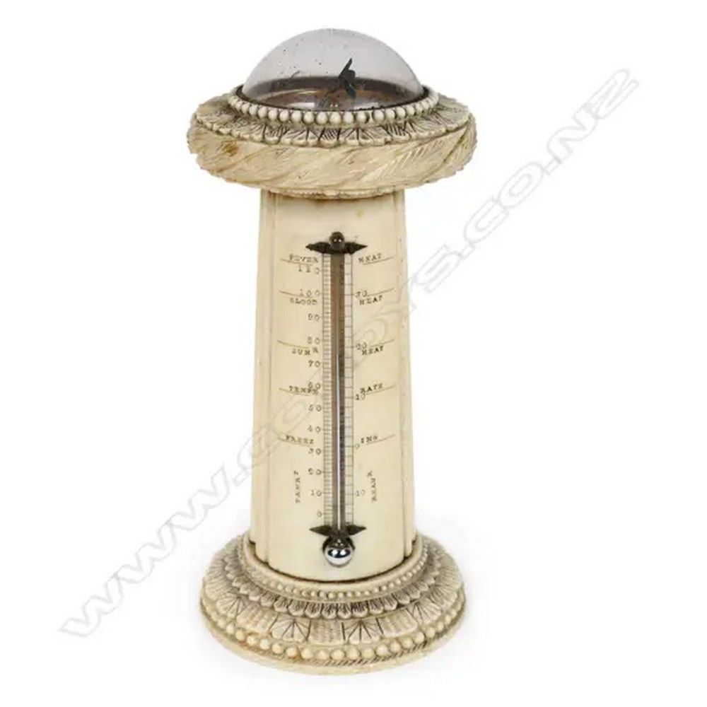 William IV Ivory Desk Sundial Compass Thermometer by C Essex ...