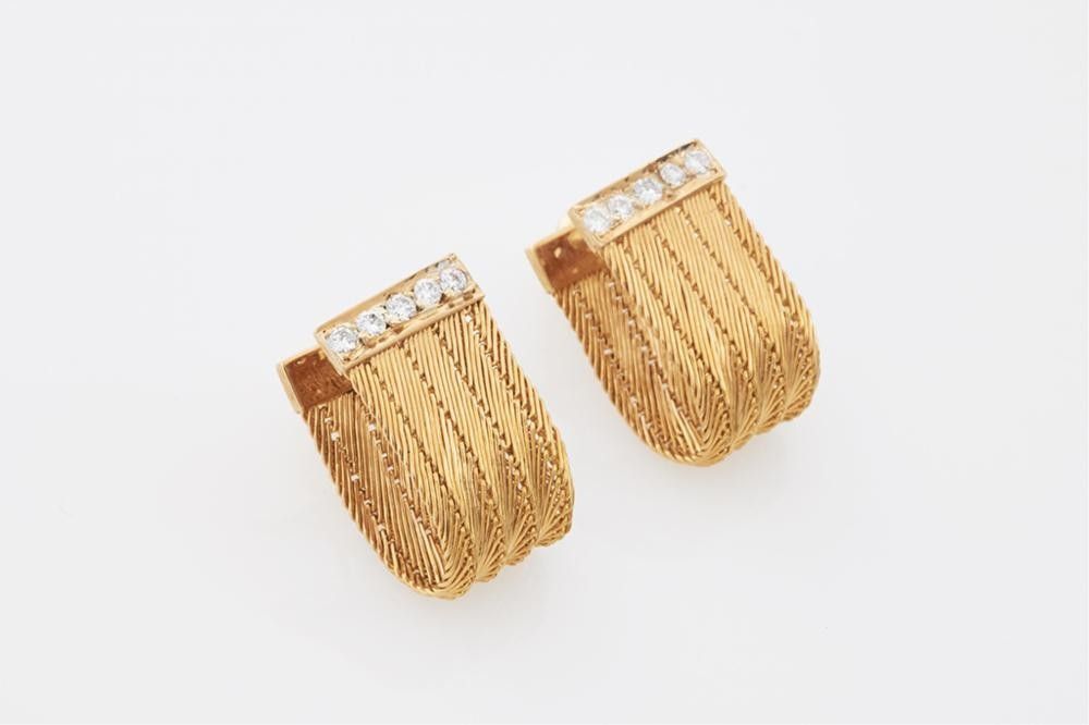 Turkish 22ct Gold Earrings with Diamond Detail and Post Fitting ...