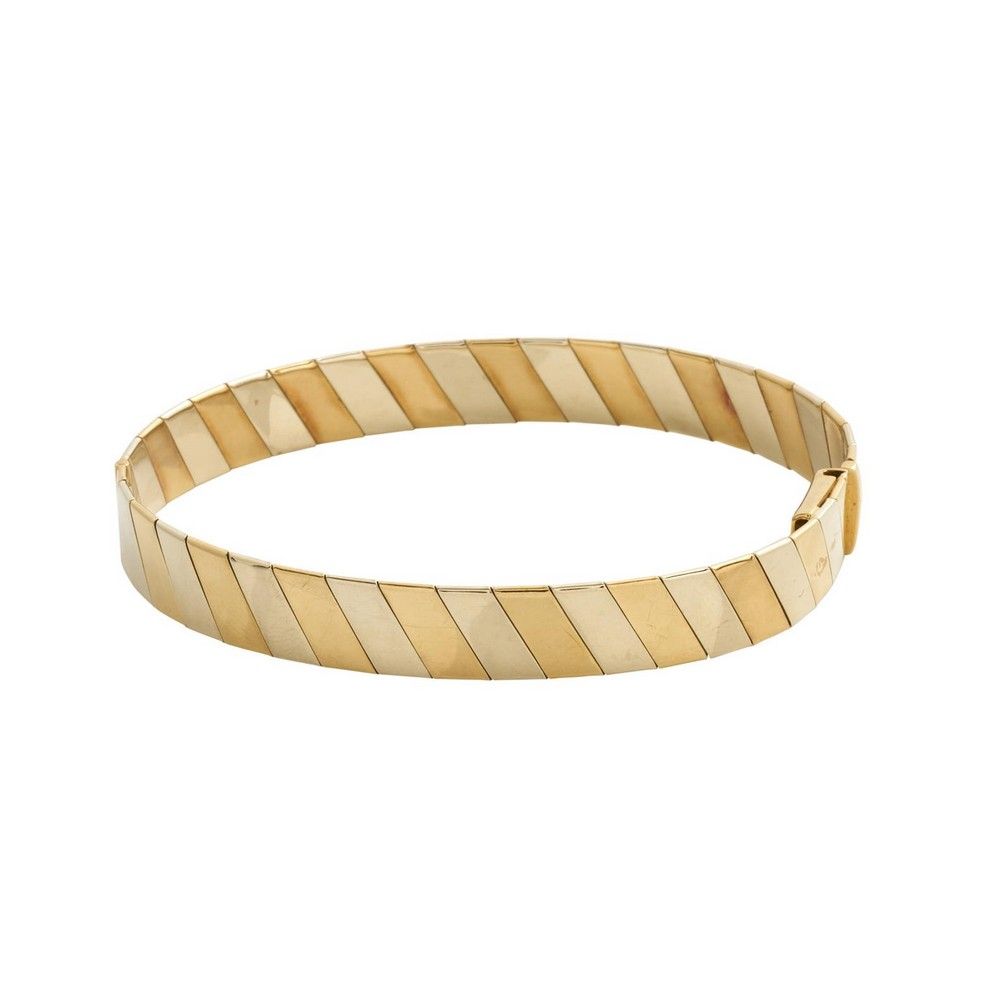 Italian 18ct Gold Bi-Tone Bangle with Workshop Registration Marks ...