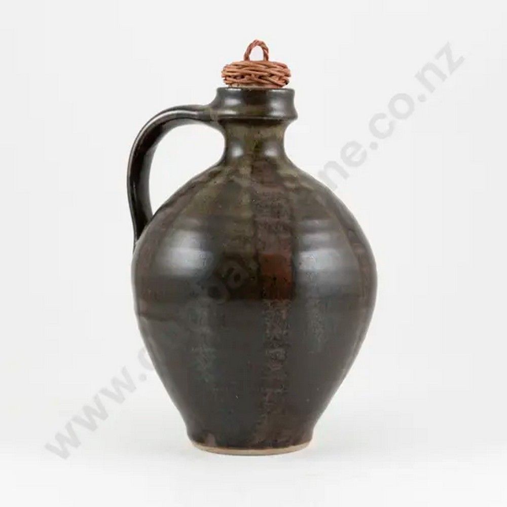 Mirek Smisek Flagon with Impressed Mark and Caned Stopper - New Zealand ...