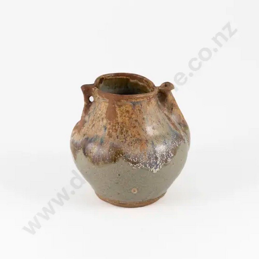 Barry Brickell Pinched Vase, 14 cm High, Impressed Mark - New Zealand ...