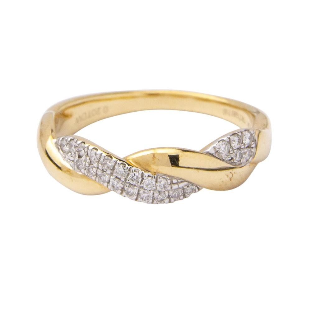 Two Tone Twisted Gold Ring with Diamonds by Michael Hill - Rings ...