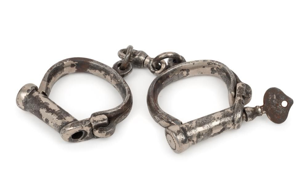 Mid 19th Century Convict Handcuffs with Original Key and Plating ...
