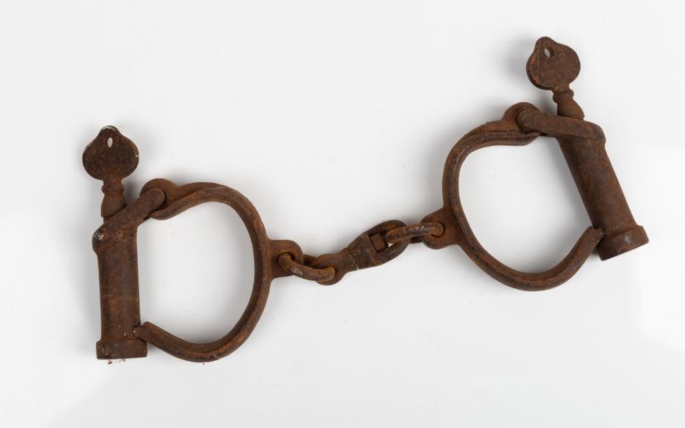 1941 Vintage Handcuffs with Key, Stamped 'R.C.S.' - Convict Relics ...