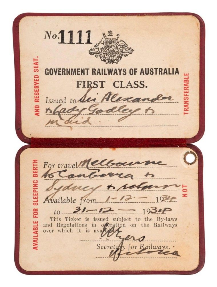 Anzac/Railways: Sir Alexander Godley's VIP Travel Pass in Australia ...