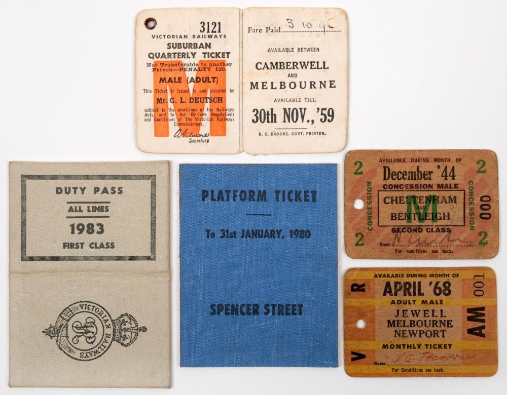 Victorian Railways Periodical Tickets Collection: 1944-1983 - Transport ...