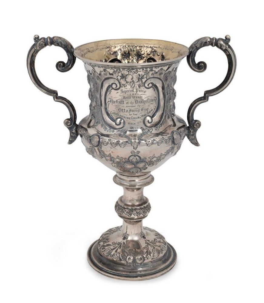 Antique Sterling Silver Trophy Cup with Engraved Dedication, 1865 ...
