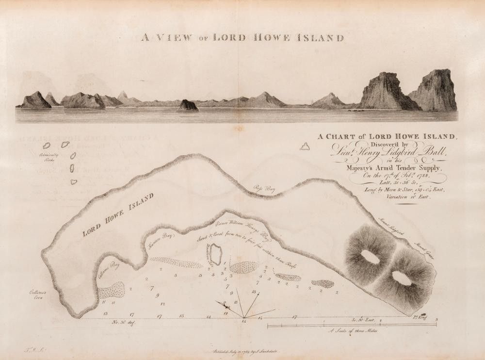 Lord Howe Island: Chart by Lt. Henry Lidgbird Ball, 1788 - Historical ...