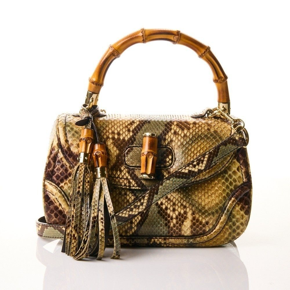 Limited Edition Gucci Bamboo Python Top Handle Bag, #61/170 - Handbags & Purses - Costume ...