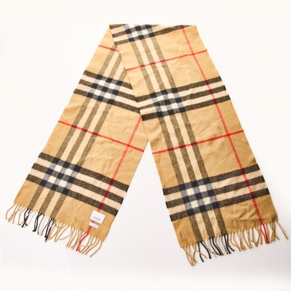Burberry Cashmere Fringed Scarf with Iconic Check, Made in Scotland ...
