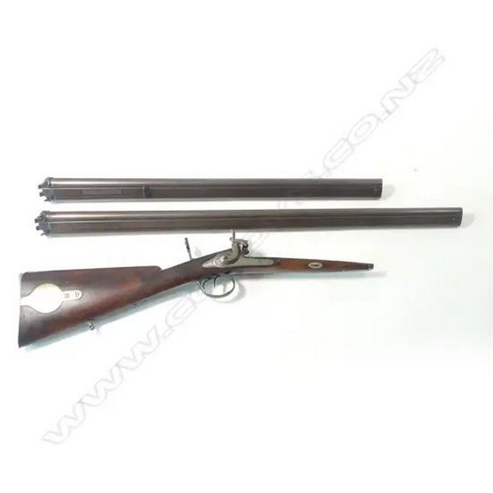 Leutheuser Percussion Double Barrel Rifle/Shotgun, Cased, c.1860 Graz ...