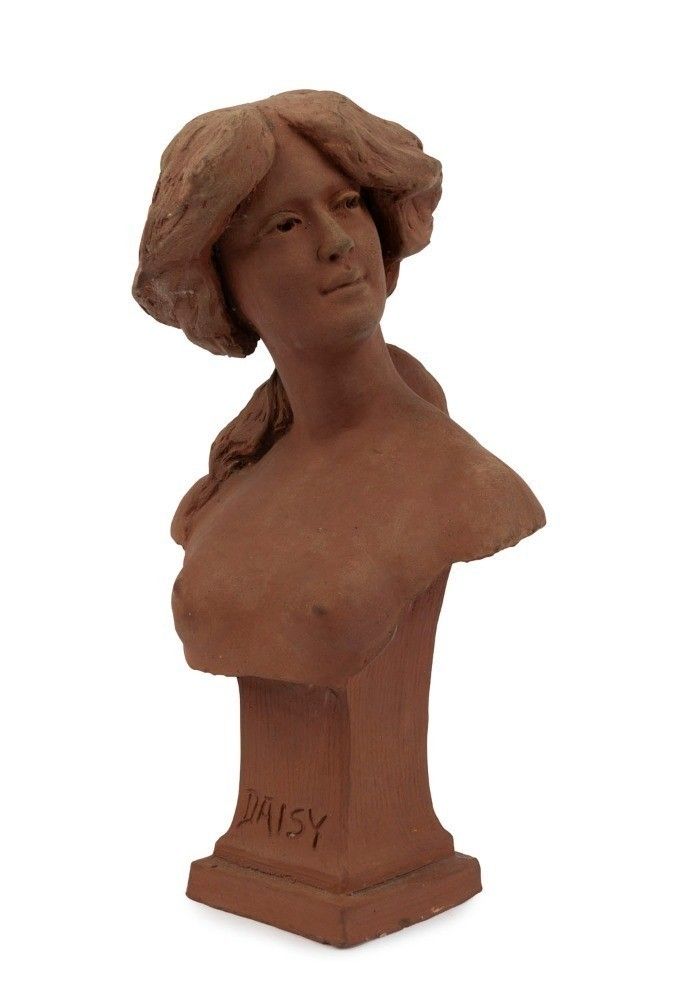Antique Australian terracotta bust by Nelson Illingworth, 25cm high ...
