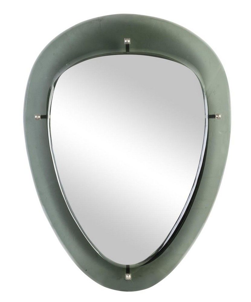Smokey Glass Teardrop Mirror by Cristal Art, Italian, 1970s - European ...