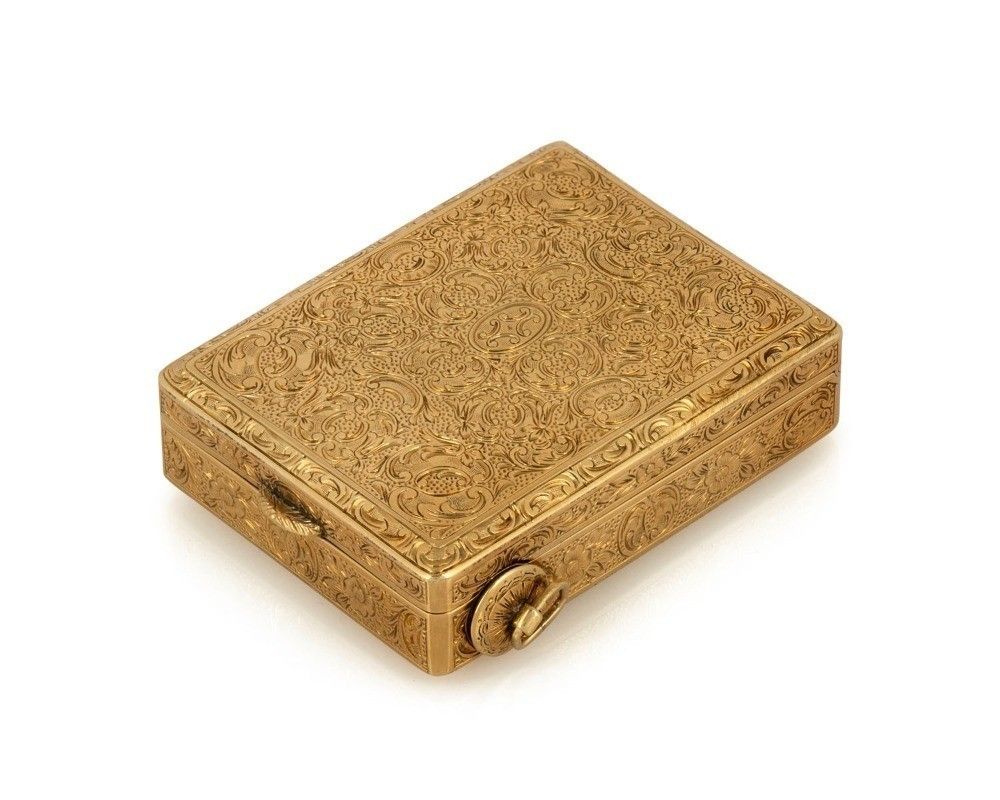 Antique 14ct Gold Vanity Box with Lipstick Slide, Engraved - Boxes ...