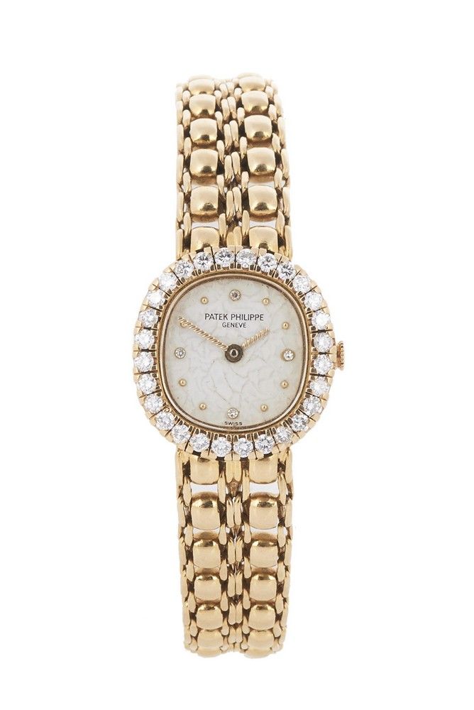 Patek Philippe Diamond Ellipse Ladies Watch with Gold Bracelet ...