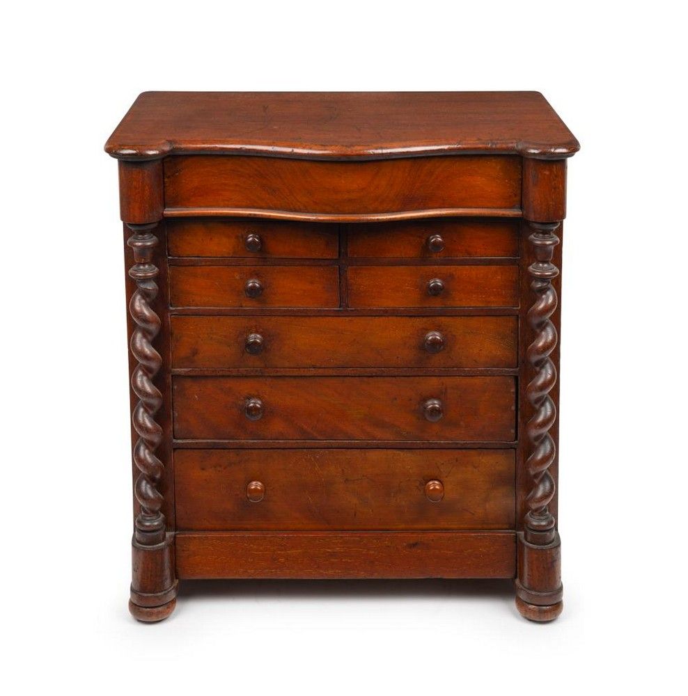 Antique Australian Cedar Apprentice Chest with Barley Twist Columns ...