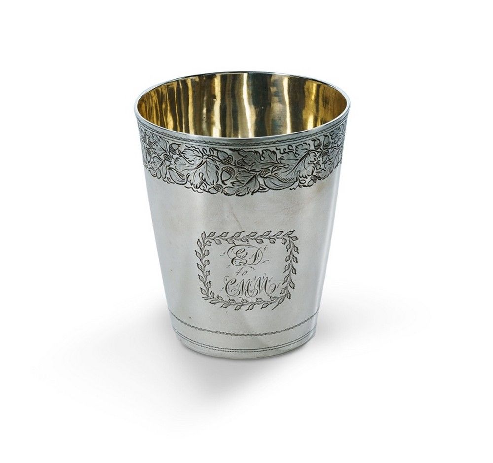 Antique George III Sterling Silver Beaker, London 1805, Monogrammed ...