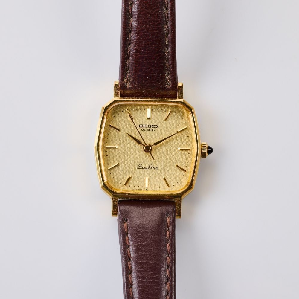 Seiko Exceline Ladies Quartz Watch - Gold Decagon Case - Watches ...