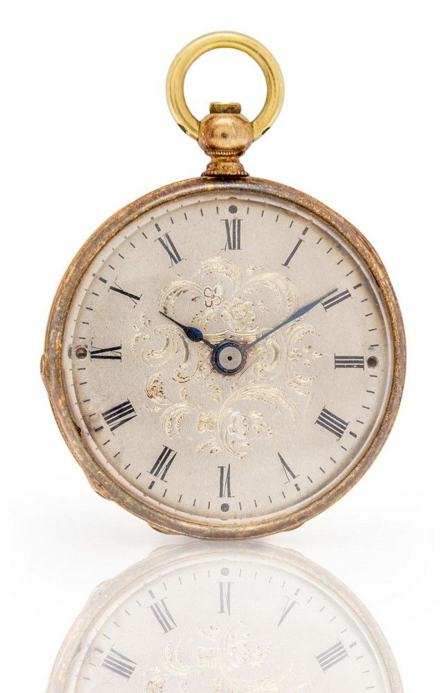 Enamel Ladies' Fob Watch, Circa 1880, Three-Color Enamel Design ...