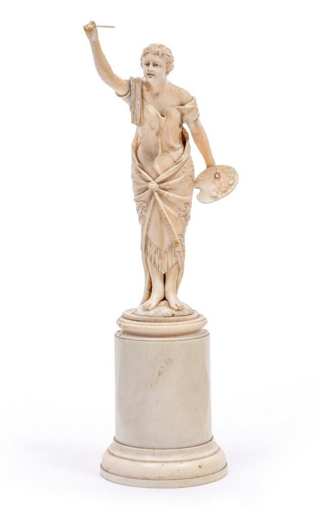Ivory Figure: Classical Woman Painting, Possibly Athena, French 19th ...