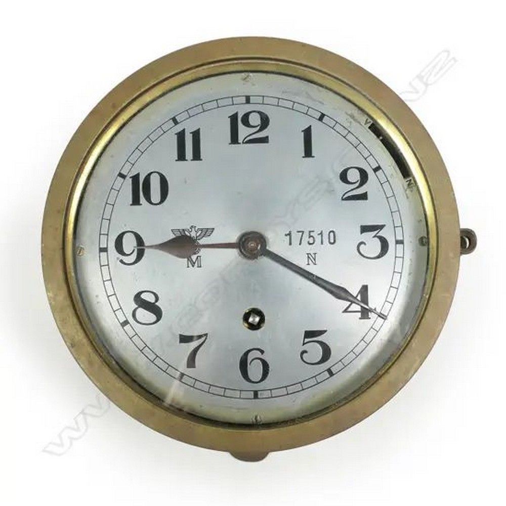 German WWII U-boat submarine clock with emblem, black numerals - Clocks ...