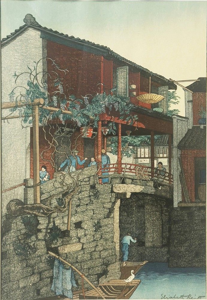 Canal and Bridge Scene in the Orient - Watercolours, Other Works on ...