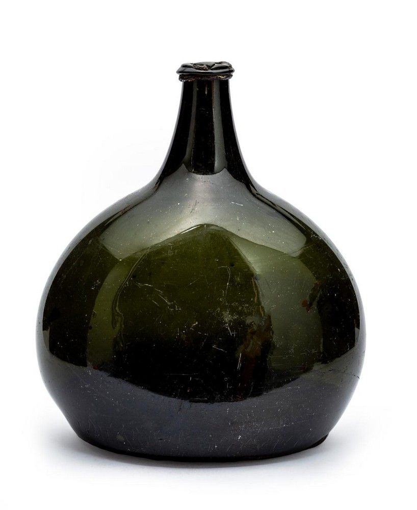 Rare English Bladder Wine Bottle, Circa 1720, Large Size - British ...