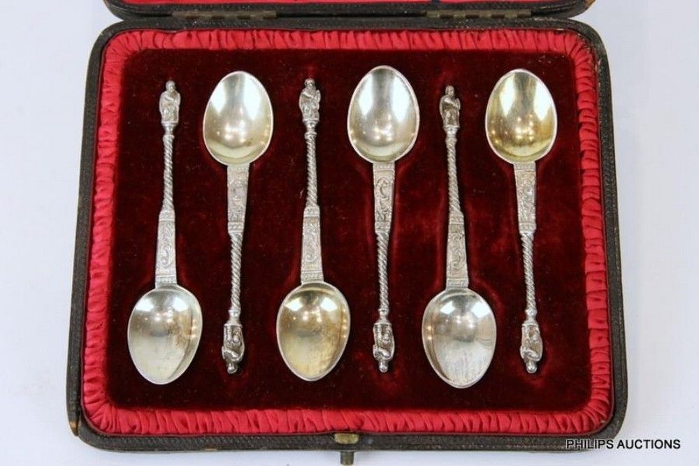 Victorian Sterling Silver Apostle Spoons Set with Original Case ...
