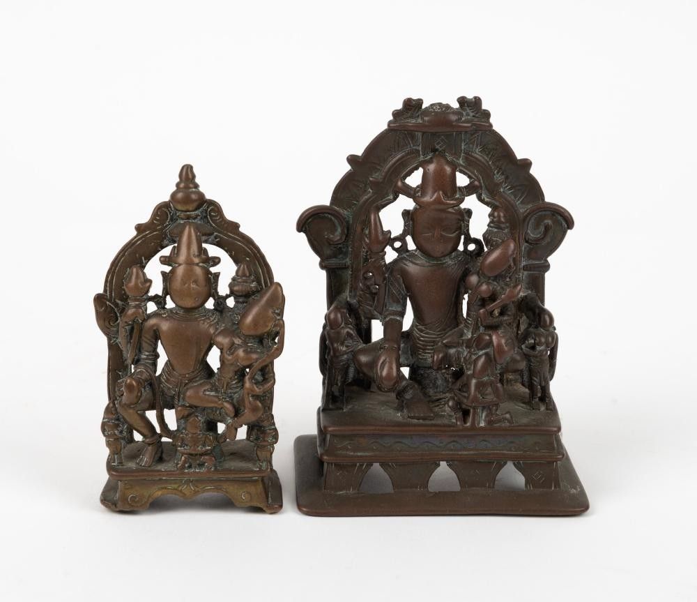Antique Indian Bronze Seated Figure Statues, 17th/18th Century - Bronze ...