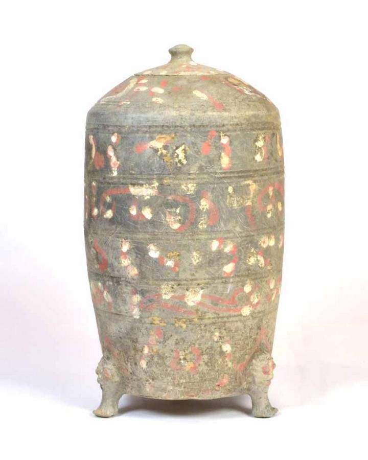 Han/Tang Dynasty Painted Lidded Vessel - Asian - Antiquities