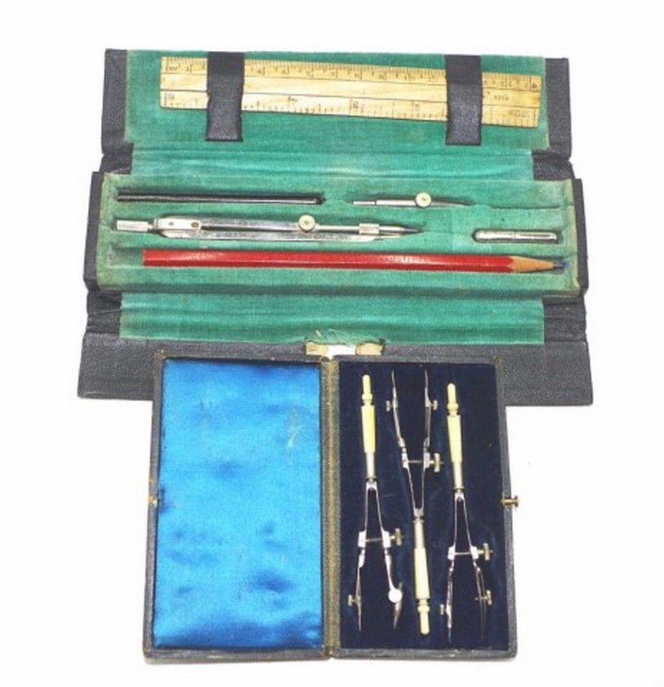Vintage Cased Sets of Drawing Instruments with Ivory Handles - Writing ...