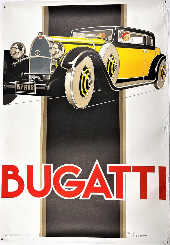 Bugatti Reproduction Advertising Poster, c. 1980 - Prints - Posters - Art