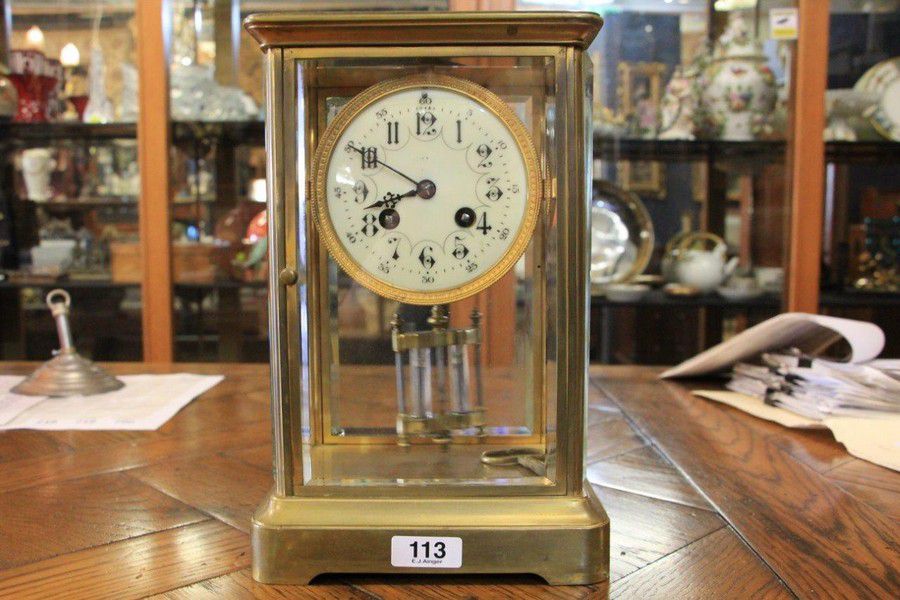French Brass Regulator Mantel Clock, 27cm - Clocks - Mantle and Shelf ...