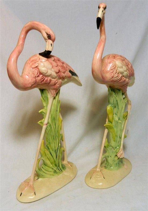 1970s Handpainted Ceramic Flamingo Decor Set - Australian Themes ...