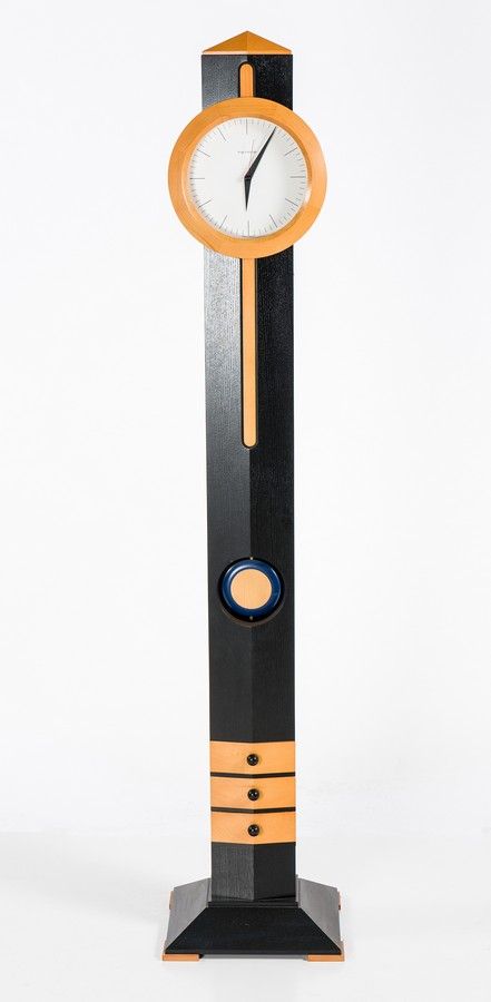 Hermle Free Standing Clock, Beech and Ebonised Wood, German, c.1980s ...
