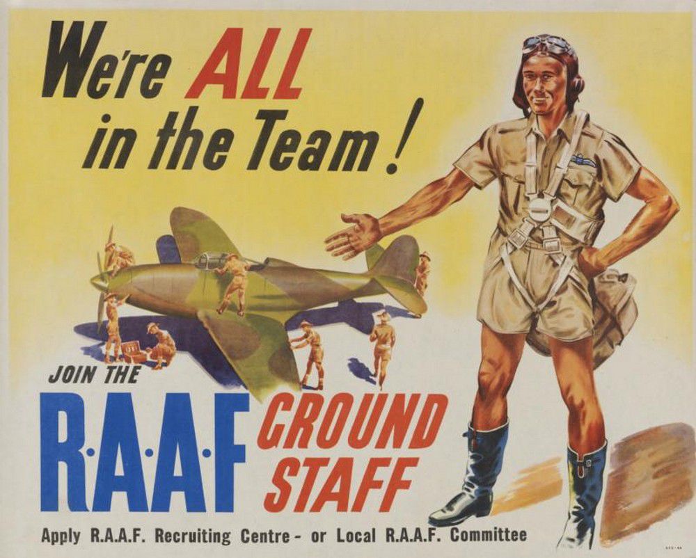 Join RAAF Ground Staff - WWII Recruitment Poster