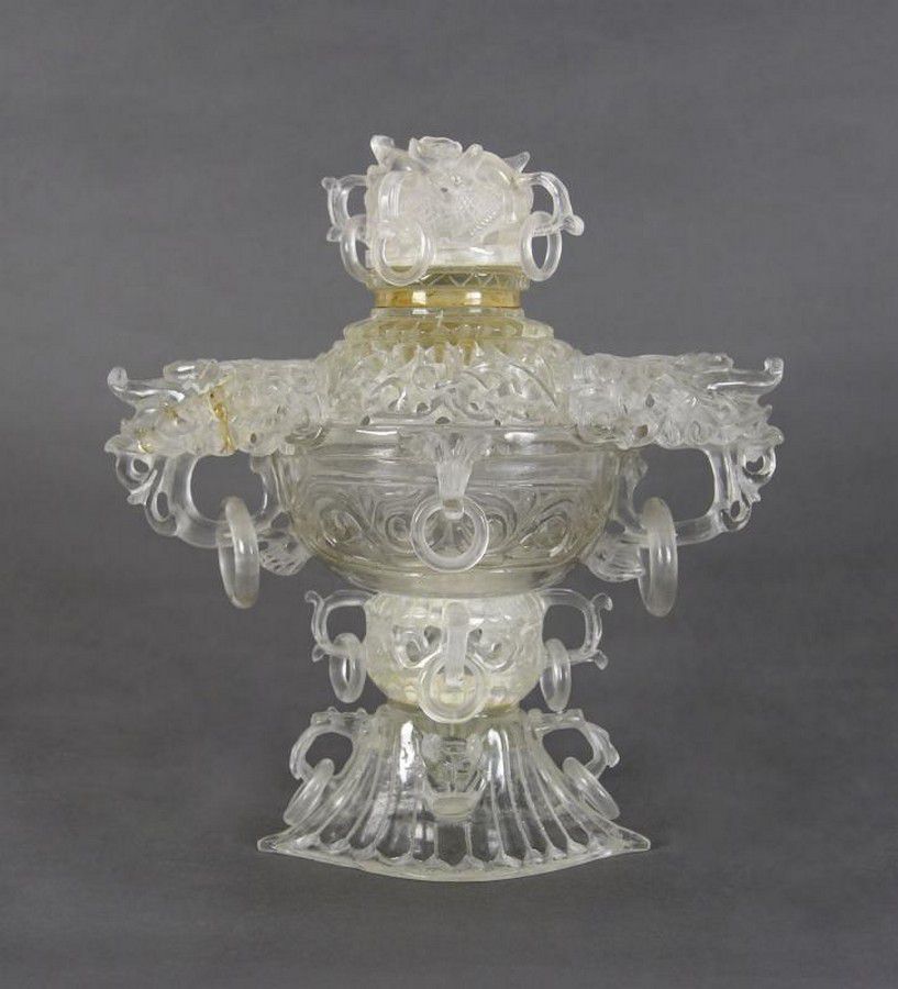 Chinese Crystal and Glass Censer, Early 20th Century - Zother - Oriental