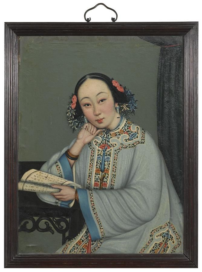 Qing Dynasty Courtesan Portrait - Art - Oriental
