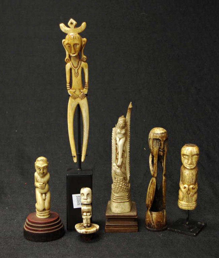 Carved Bone Tribal Figures Collection - African - Tribal