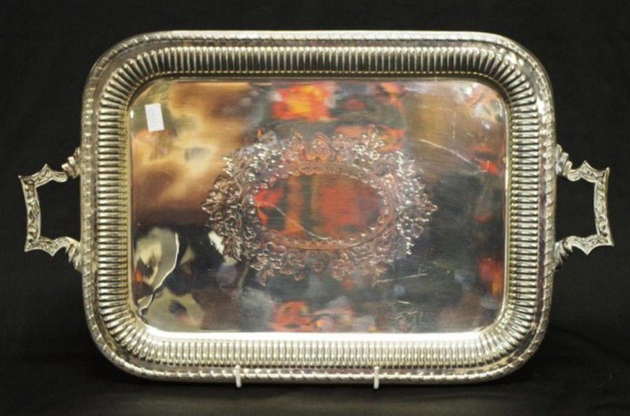 Victorian Silver Plate Butler's Tray with Dual Handles - Trays, Salvers ...