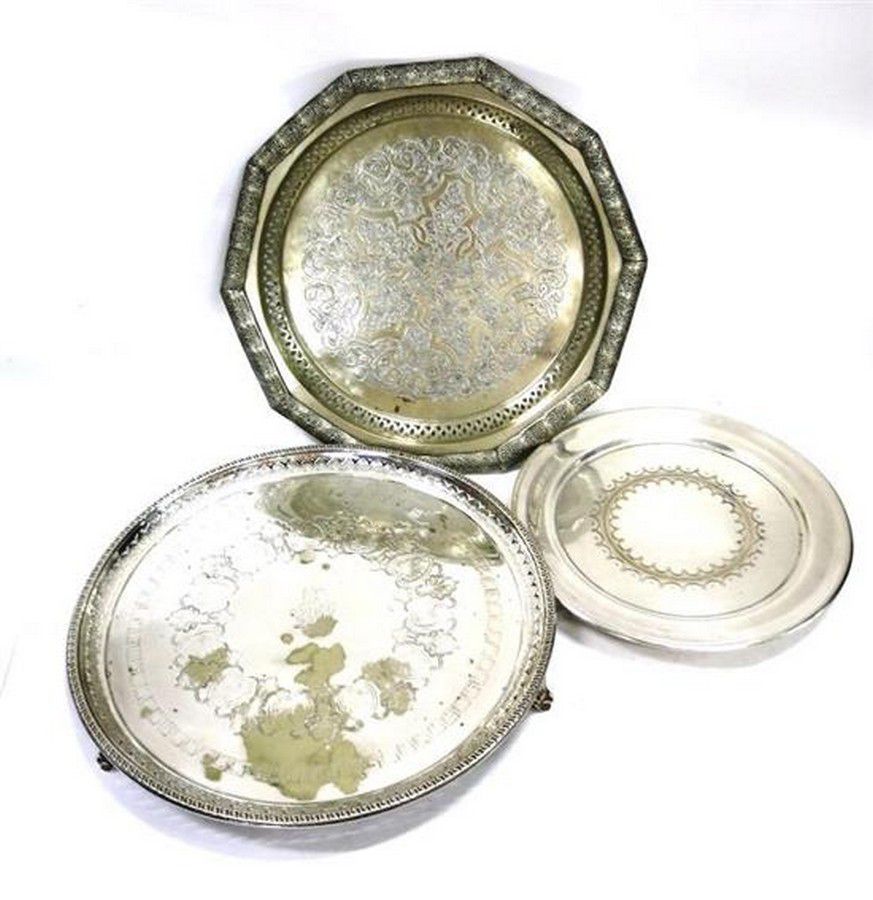 Set of Three 31-40 cm Silver Plate Trays - Trays, Salvers and Waiters ...