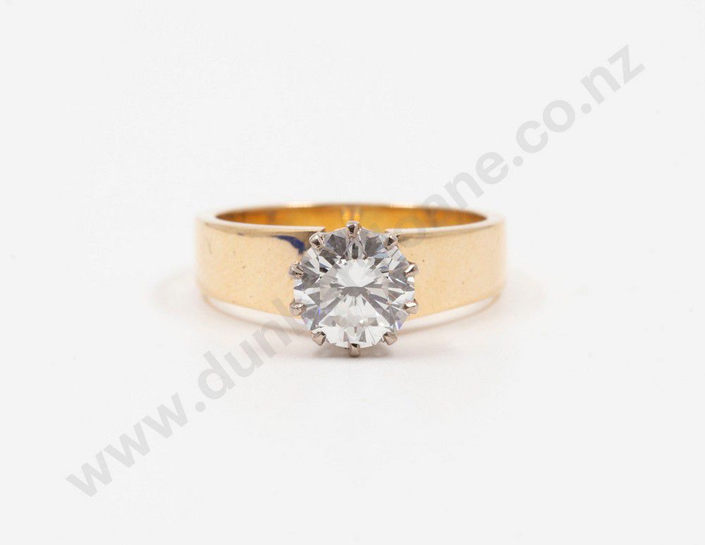 18ct Solitaire Diamond Ring - 1.61ct Round Brilliant Cut - Rings ...