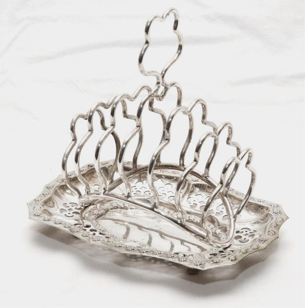 20th Century Silver Plated Toast Rack on Stand - Flatware/Cutlery and ...