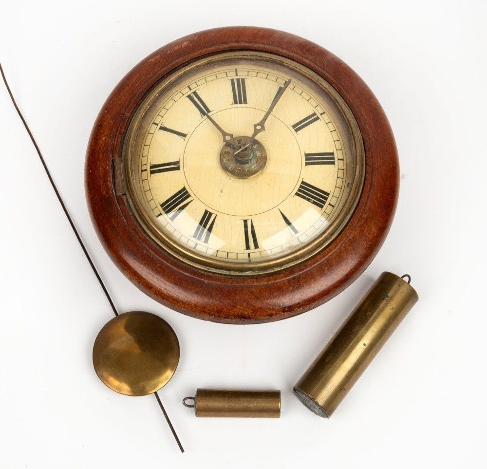 19th Century German Timber Cased Wall Clock with Alarm Mechanism ...