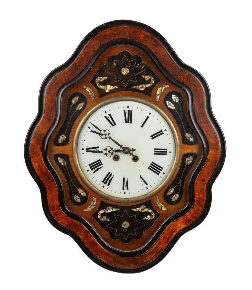 19th Century French Wall Clock with Mother of Pearl Decoration - Clocks ...