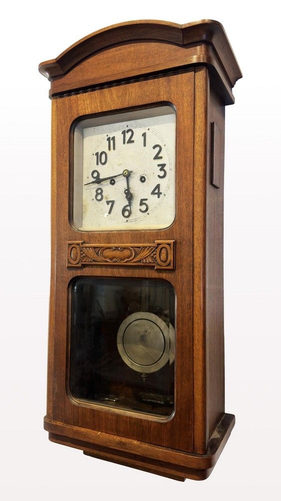 1920s Junghams Oak Wall Clock with Westminster Chime, Silvered Dial ...